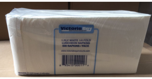 Victoria Bay White 1-Ply Luncheon Napkin / 白色1层餐巾纸 - 500/Pack